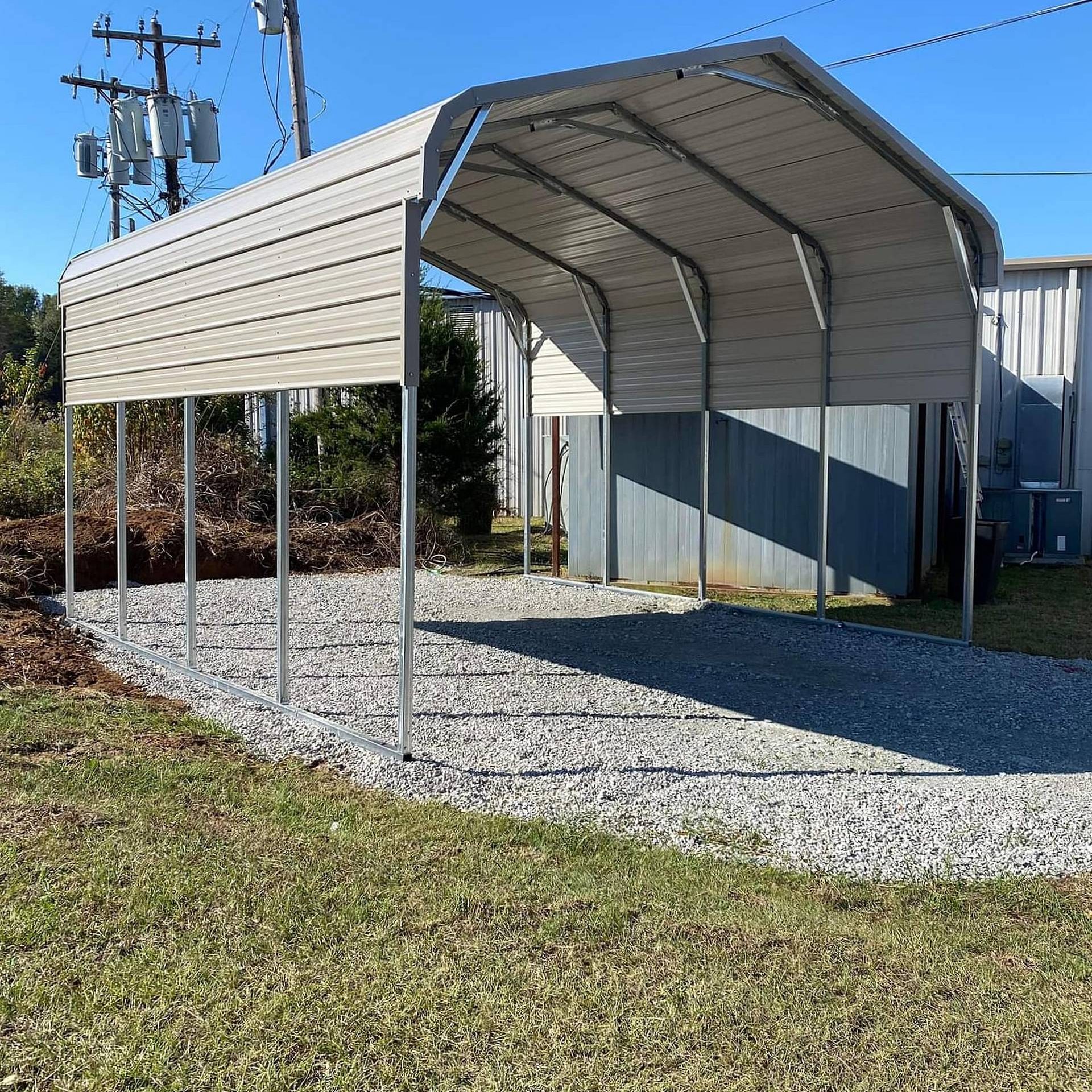 Traditional Style RV Cover With Side Panels | Betts Metal Buildings
